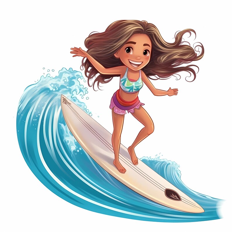 20 Surfer Girl Flower Dress Clipart Digital Downloads - Etsy