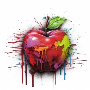 Graffiti Apple Clipart 20 Printable High Quality Jpgs Digital Download ...