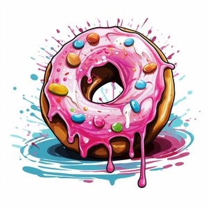 Graffiti Donut Clipart 20 Printable High Quality Jpgs Digital Download ...