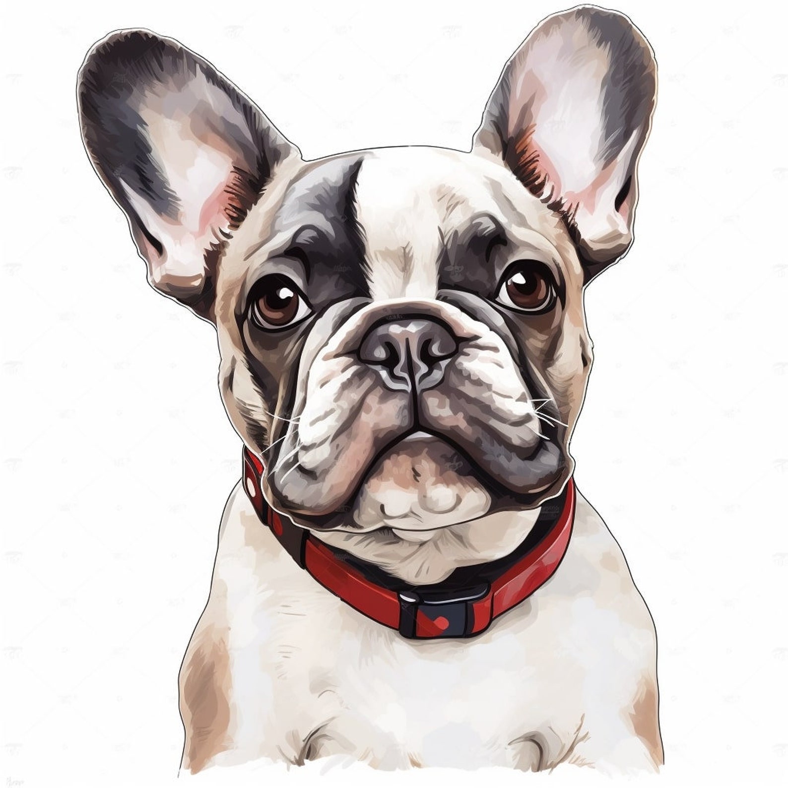 French Bulldog Frenchie Clipart Dog Art Printable 20 Digital - Etsy
