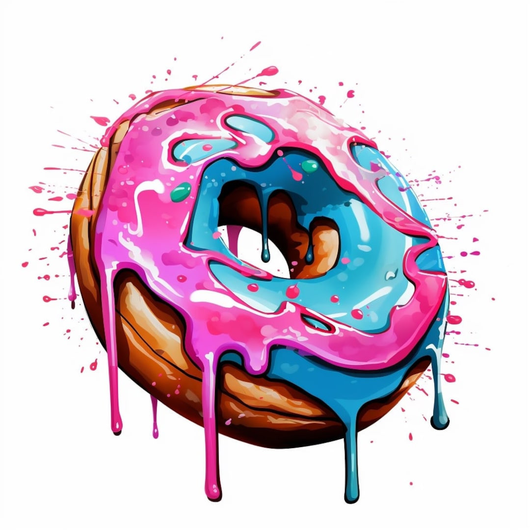 Graffiti Donut Clipart 20 Printable High Quality Jpgs Digital Download ...
