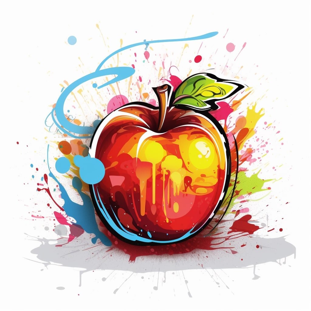 Graffiti Apple Clipart 20 Printable High Quality Jpgs Digital Download ...