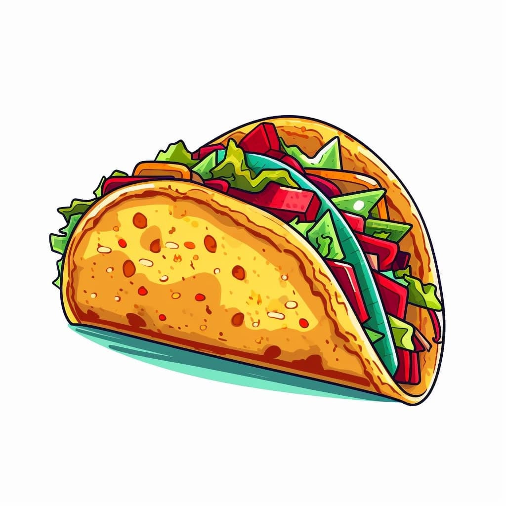 Taco Clipart 20 High Quality Jpgs Digital Download Card Making Digital ...