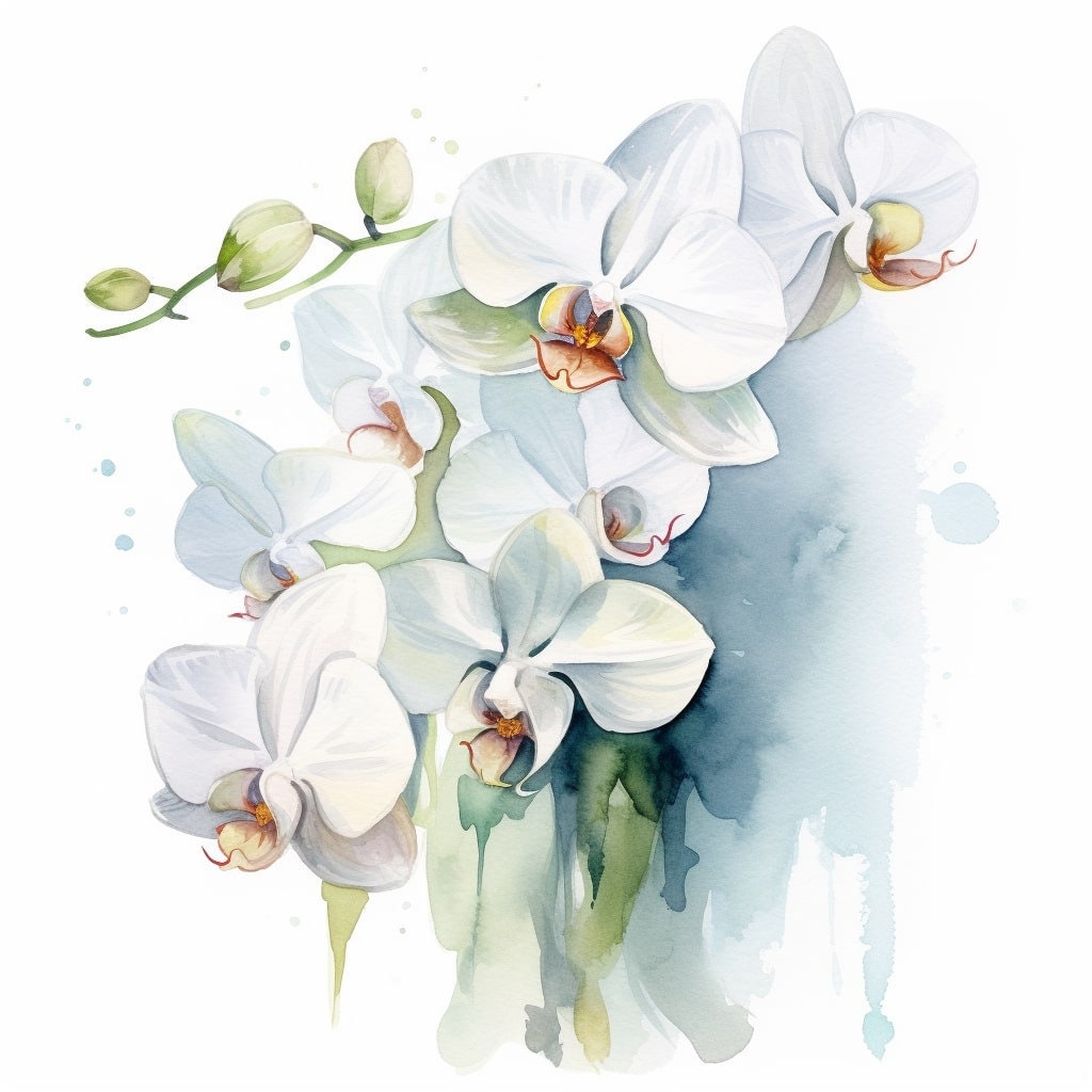 Watercolor Orchid Clipart 20 Printable High Quality Jpgs Digital ...