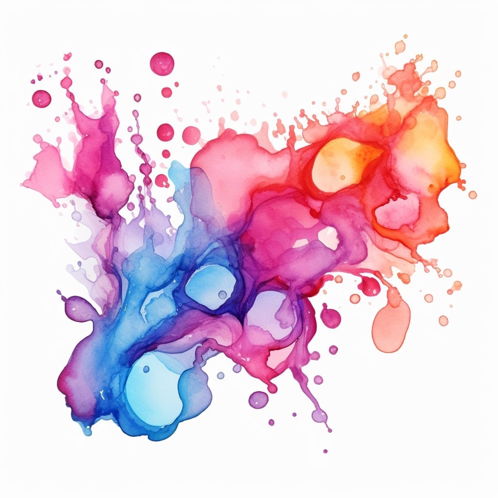Watercolor Ink Splash Clipart 20 Printable High Quality Jpgs Digital ...
