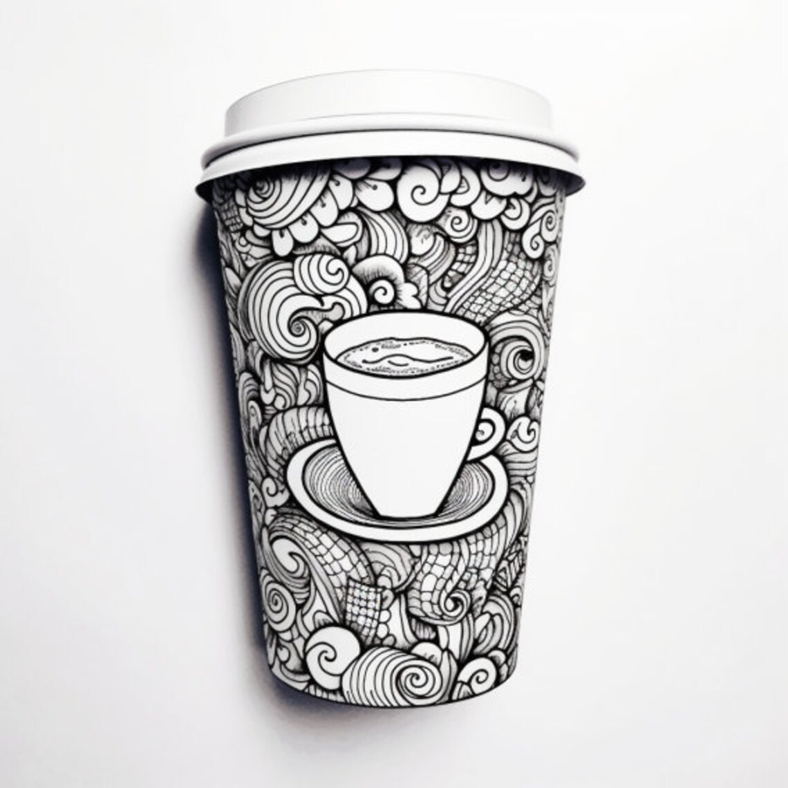 Coffee Cup Adult Coloring Printable Pages 30 Digital Downloads - Etsy