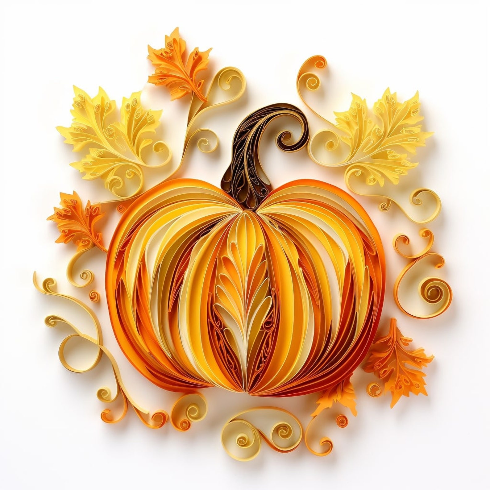 20 Quilling Pumpkins Colorful Holiday Fall Season Clip Art Digital ...