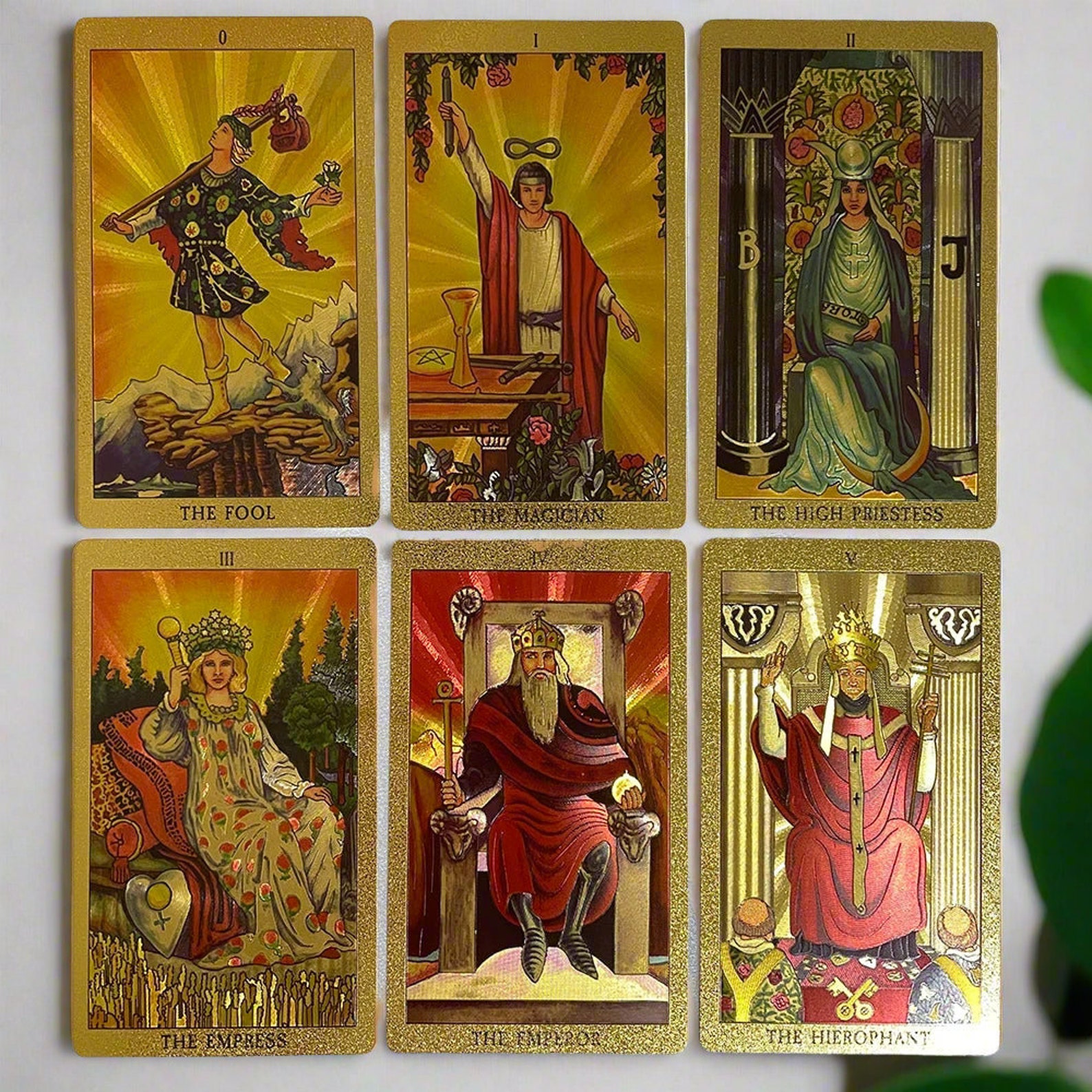 Golden Tarot 12x7cm Cards Deck High Quality Gold Classic With Guidebook ...