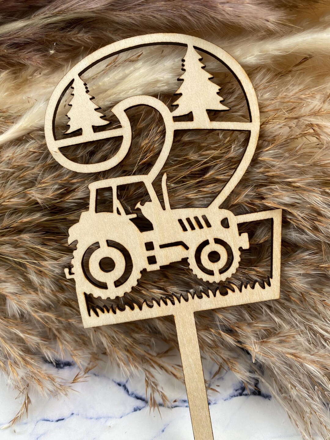 Tractor Wooden Cake Topper. Cake Decoration. Tractor Party Cake Topper ...