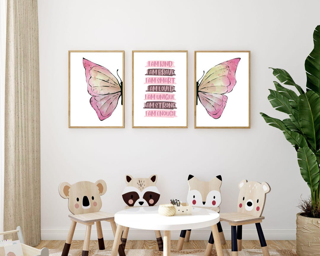 Butterfly Affirmations Poster Set: Girls Nursery Decor (digital ...