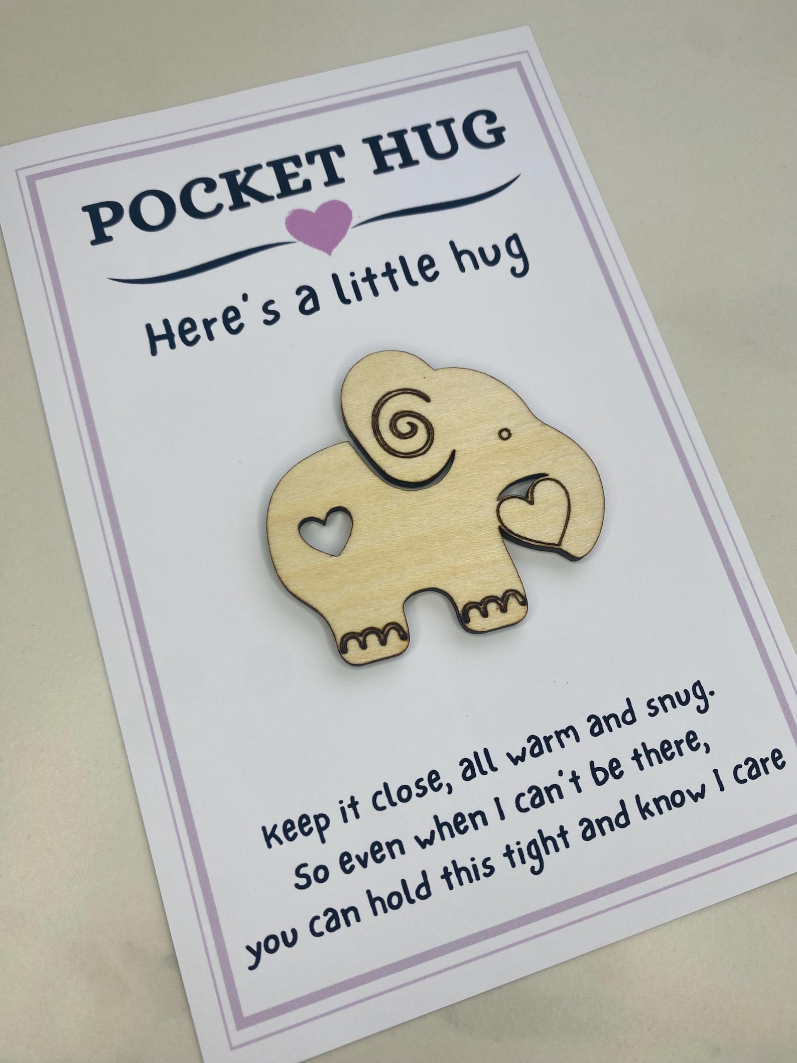 Pocket Hug Elephant. A Little Hug Gift. Thinking of You. Miss You Gift ...