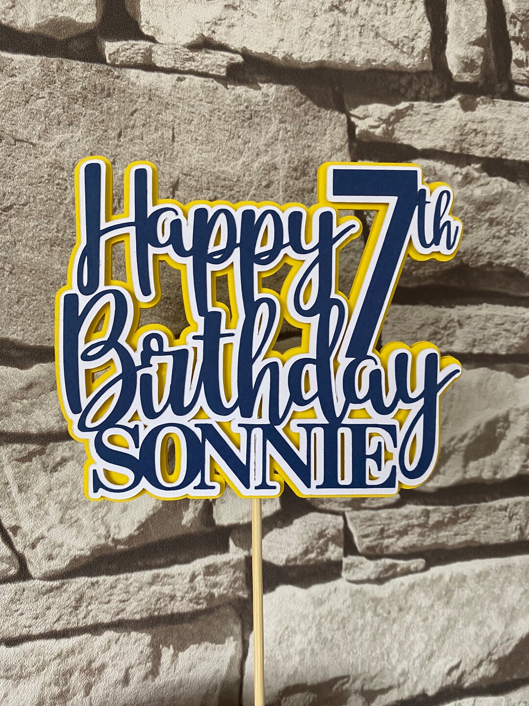 Personalised 3D Cake Topper Leeds United Colours (yellow, White, Blue ...
