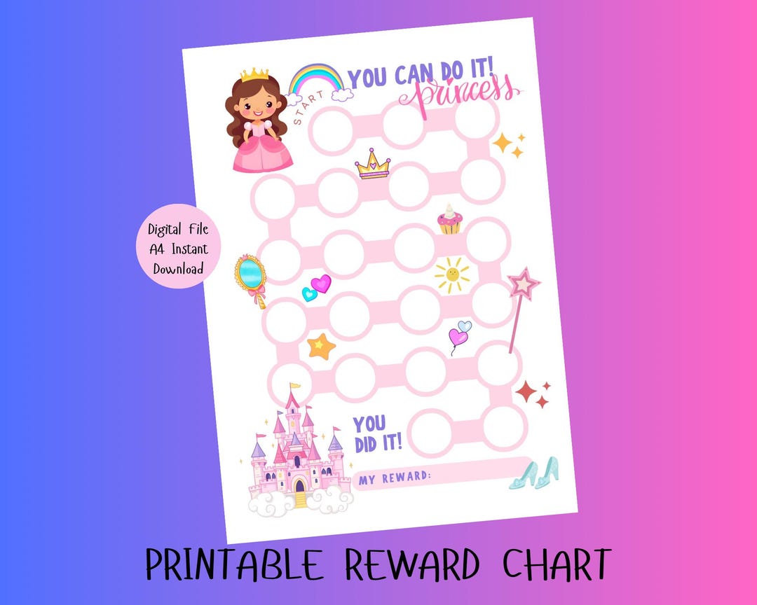 Princess Reward Chart. Kids Princess Castle Printable Reward Chart ...