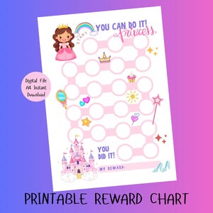Princess Reward Chart. Kids Princess Castle Printable Reward Chart ...