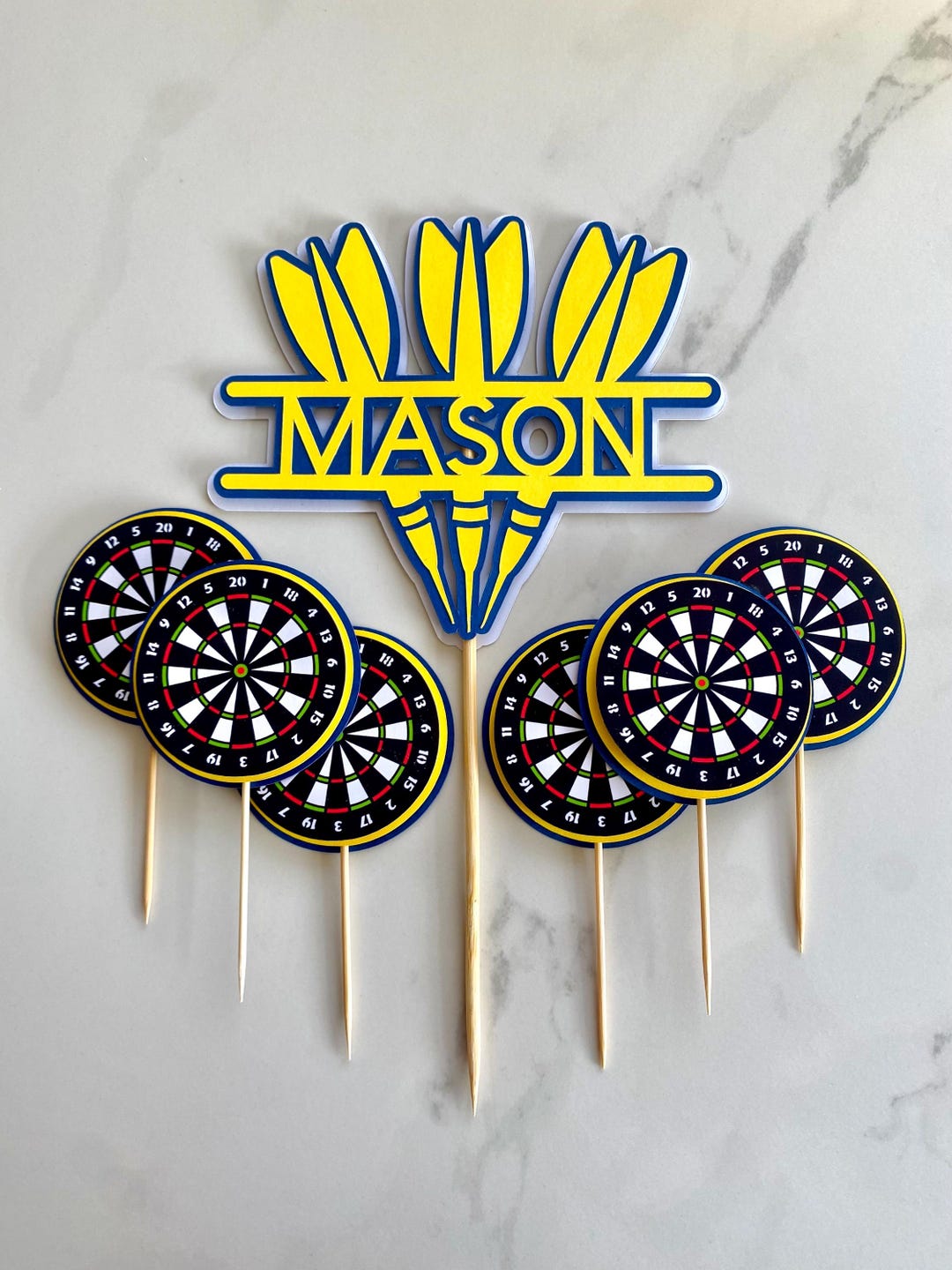 Darts 3D Cake Topper. Dartboard and Arrows Cake Decorations ...