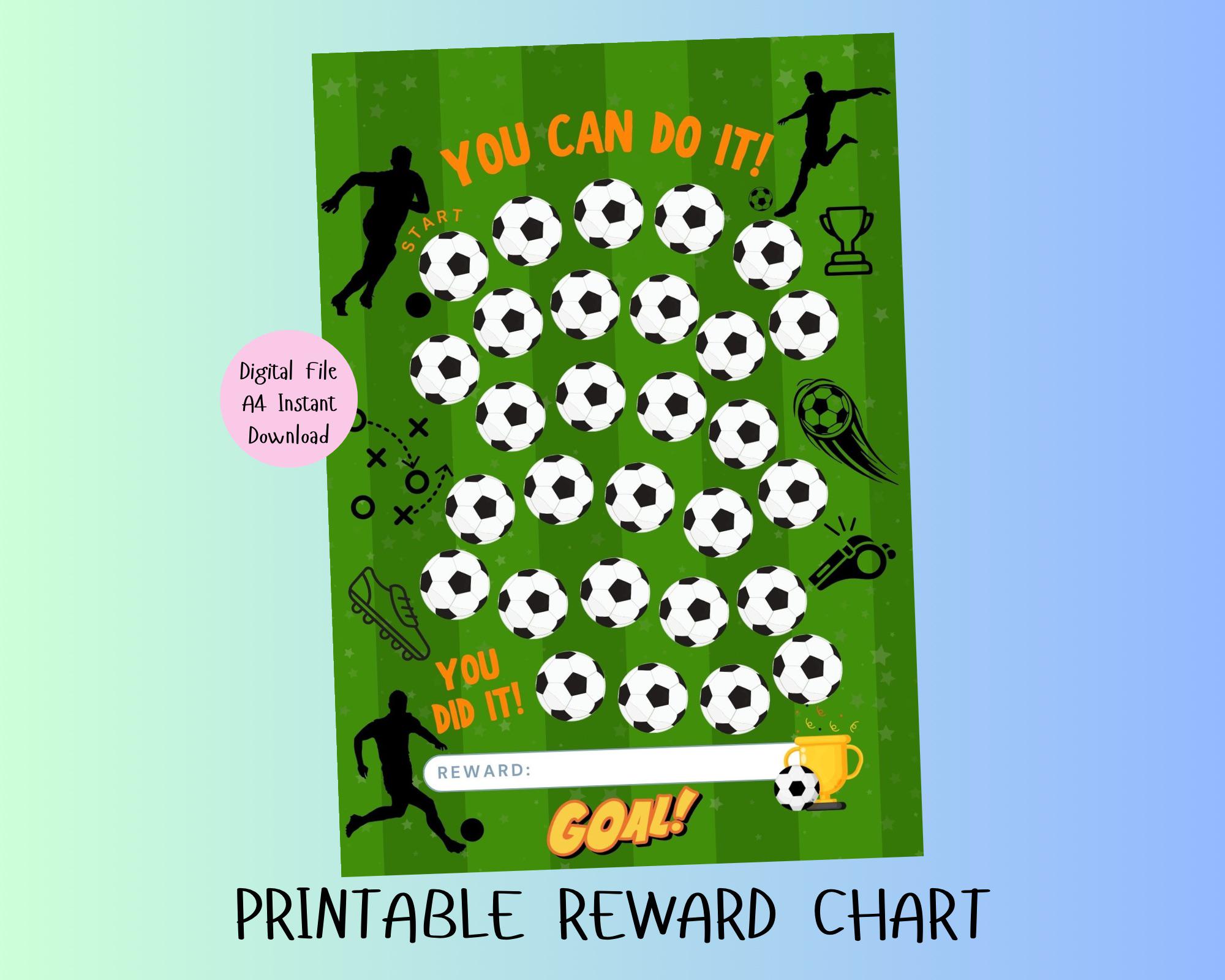 Football Reward Chart. Children’s Sport Soccer Printable Reward Chart ...