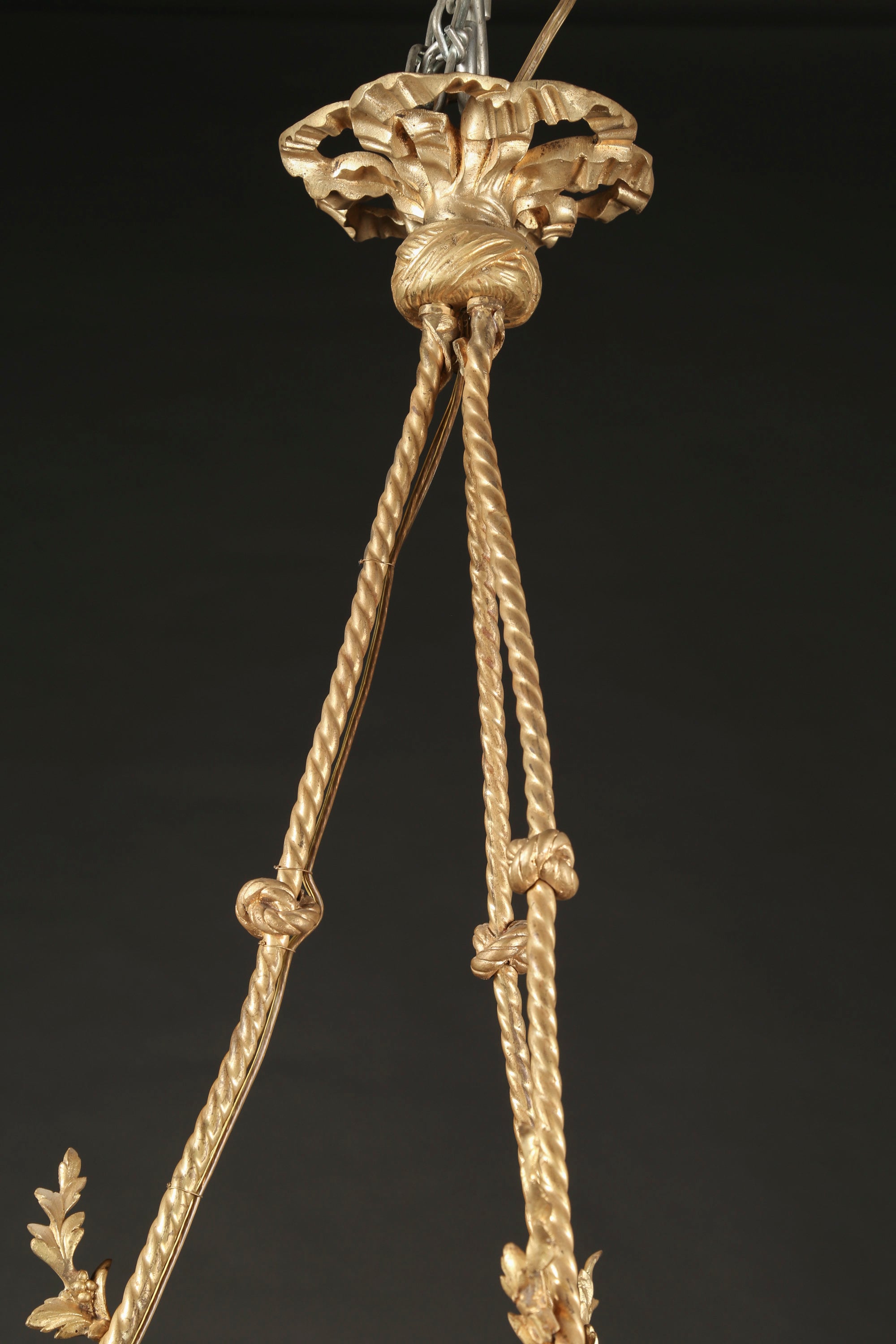 French Antique Detailed Bronze 'gasolier', Electric Hanging Light ...