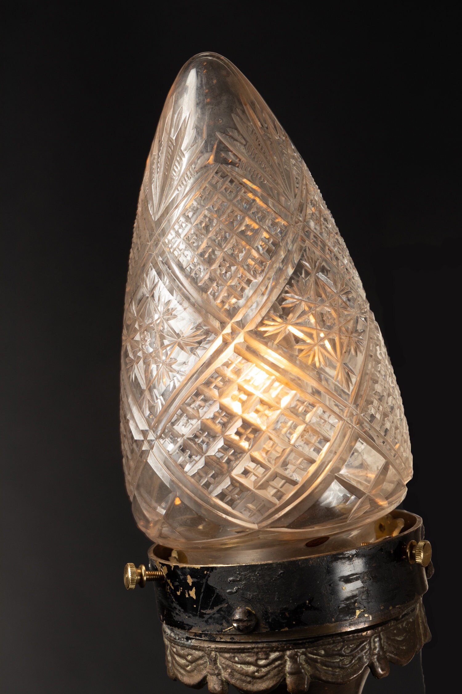 19th Century French Gothic Revival Torch Light With Baccarat - Etsy