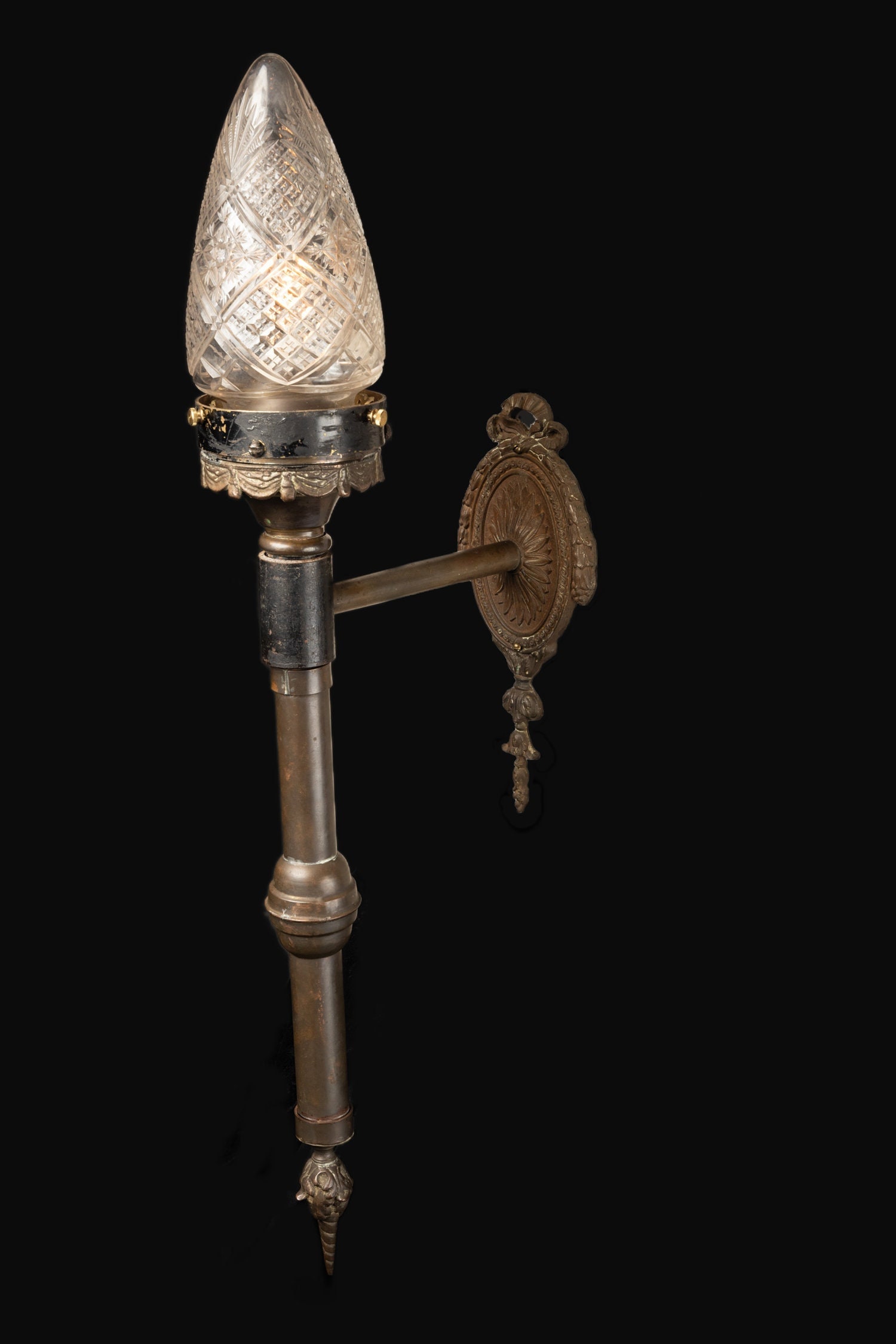 19th Century French Gothic Revival Torch Light With Baccarat - Etsy