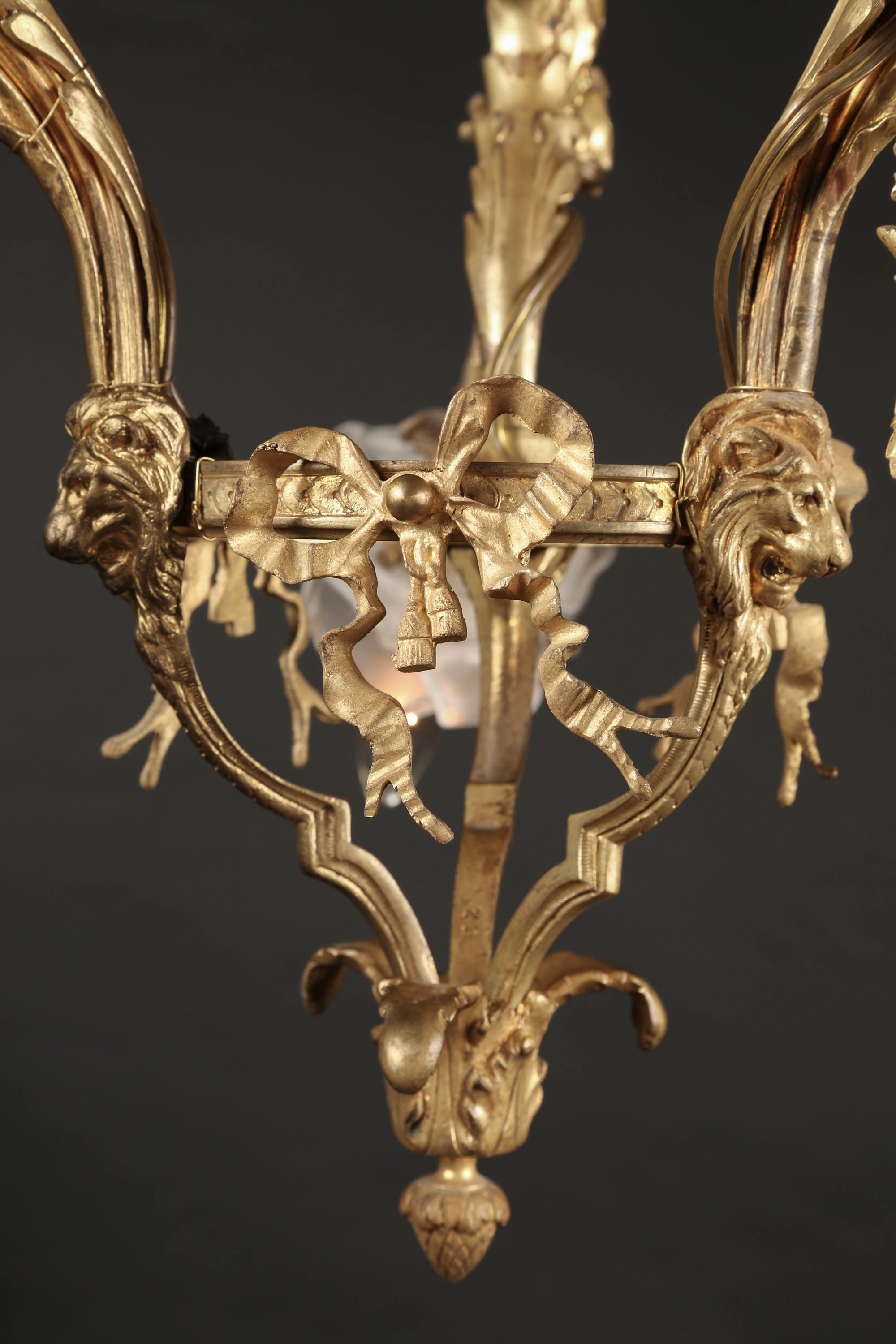 French Antique Detailed Bronze 'gasolier', Electric Hanging Light ...