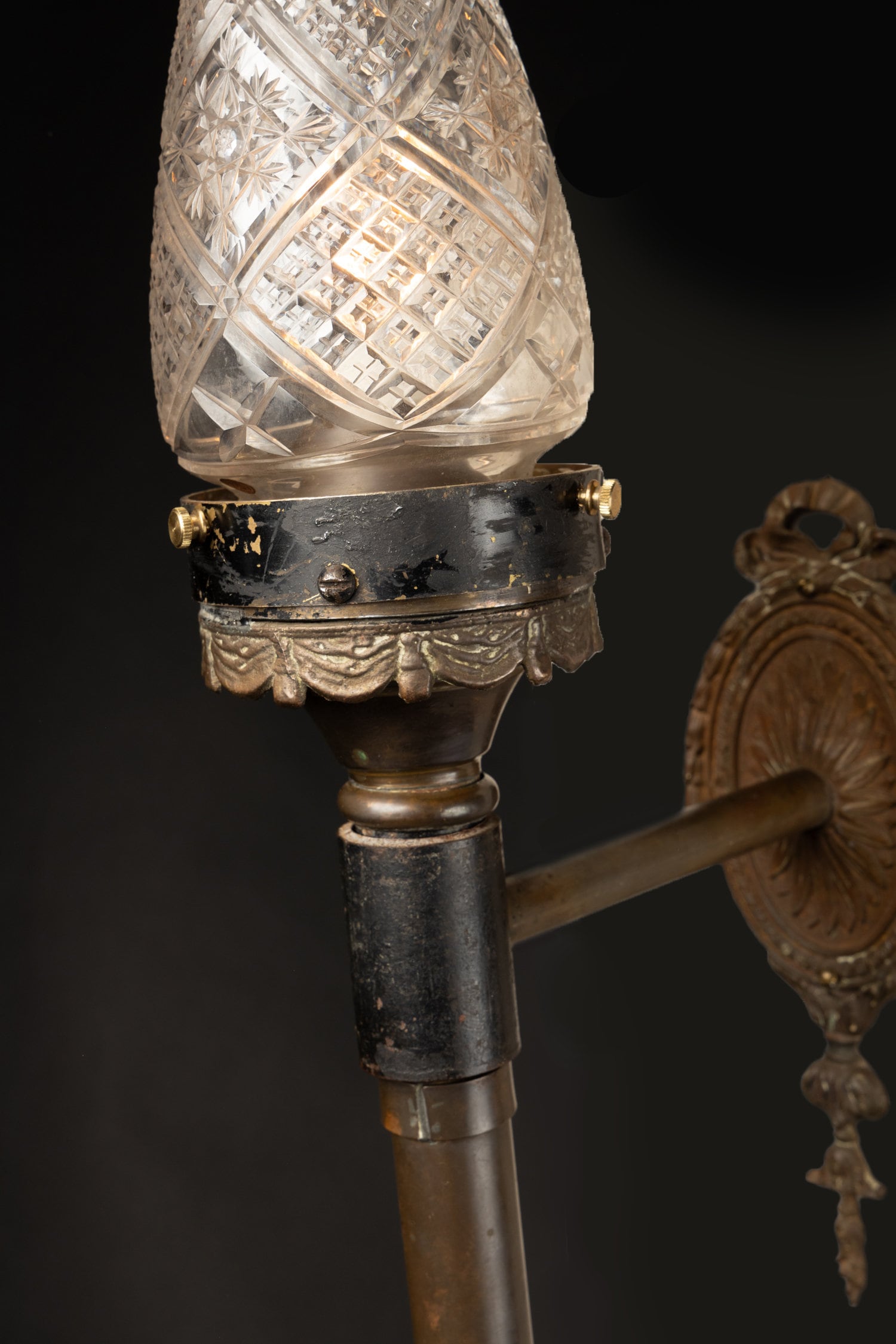 19th Century French Gothic Revival Torch Light With Baccarat - Etsy