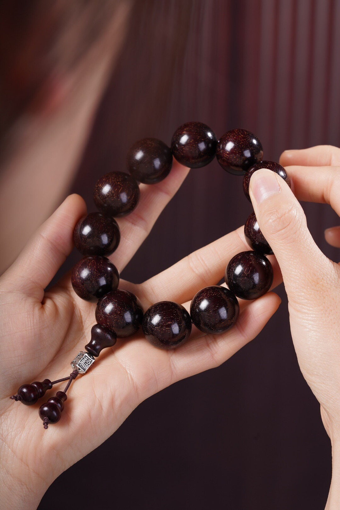 Red Sandalwood Bracelet Red Sandalwood Stretch Bracelet Buddhist ...