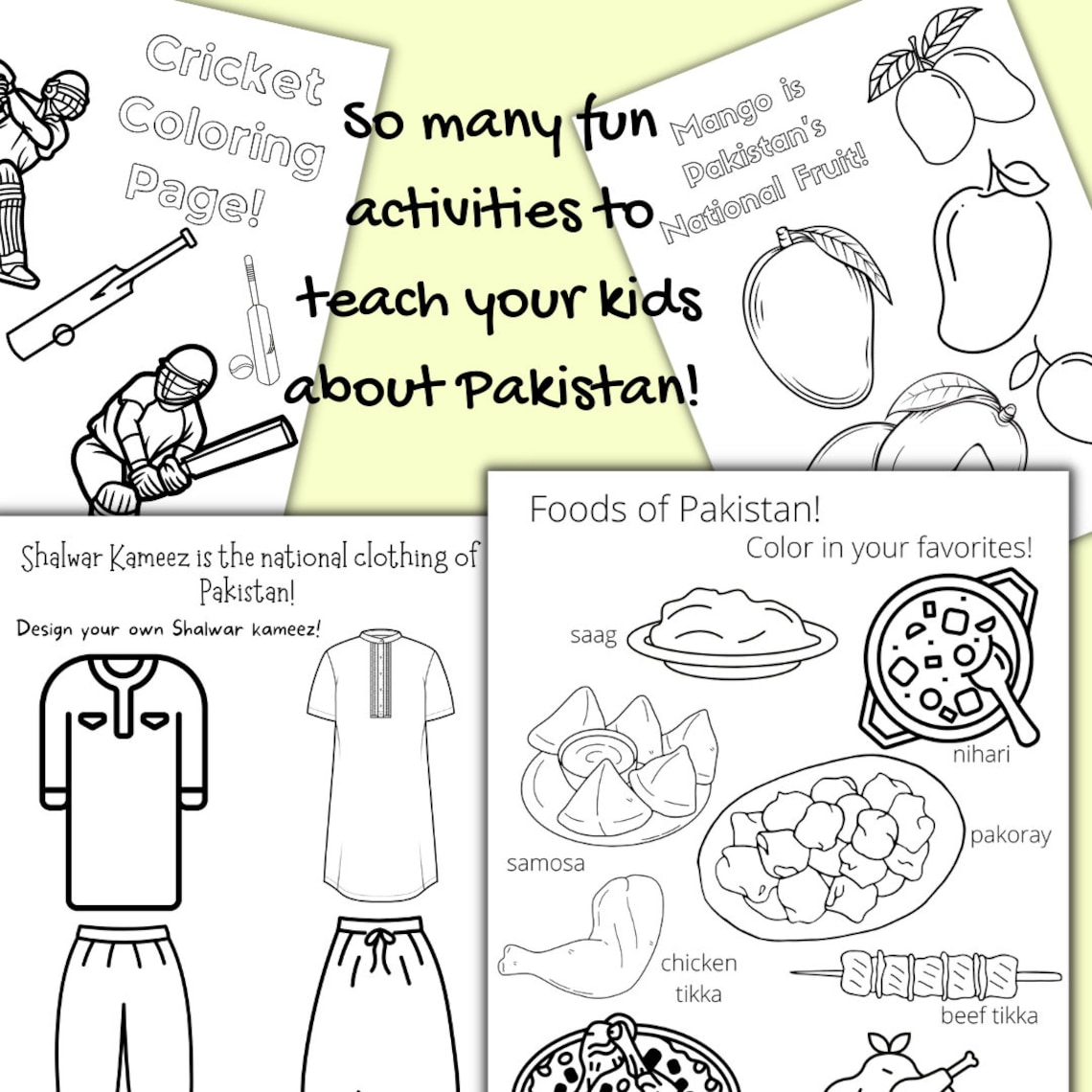 Pakistan Independence Day Activity Packet! 20 Pages! Pakistani Kids ...