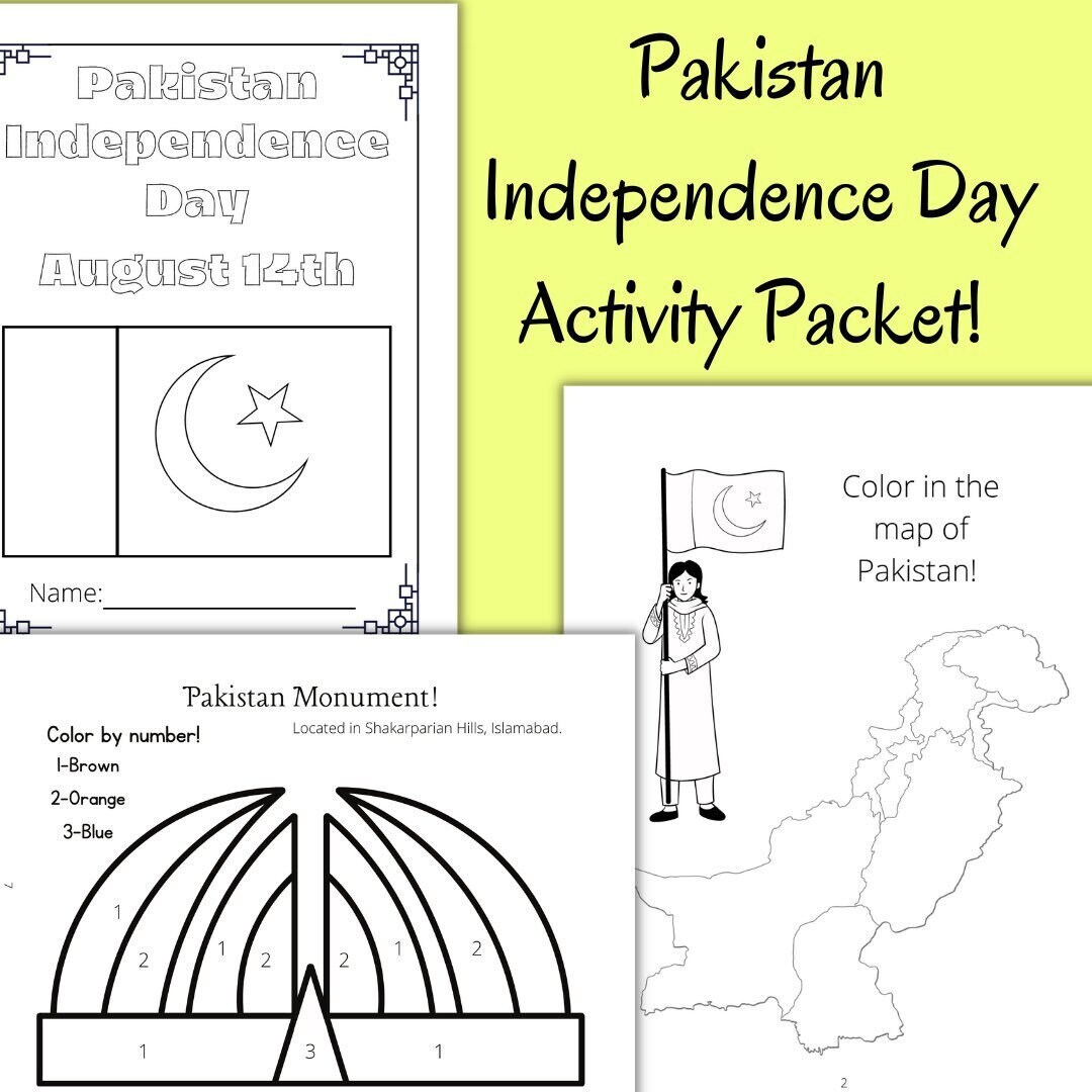 Pakistan Independence Day Activity Packet! 20 Pages! Pakistani Kids ...