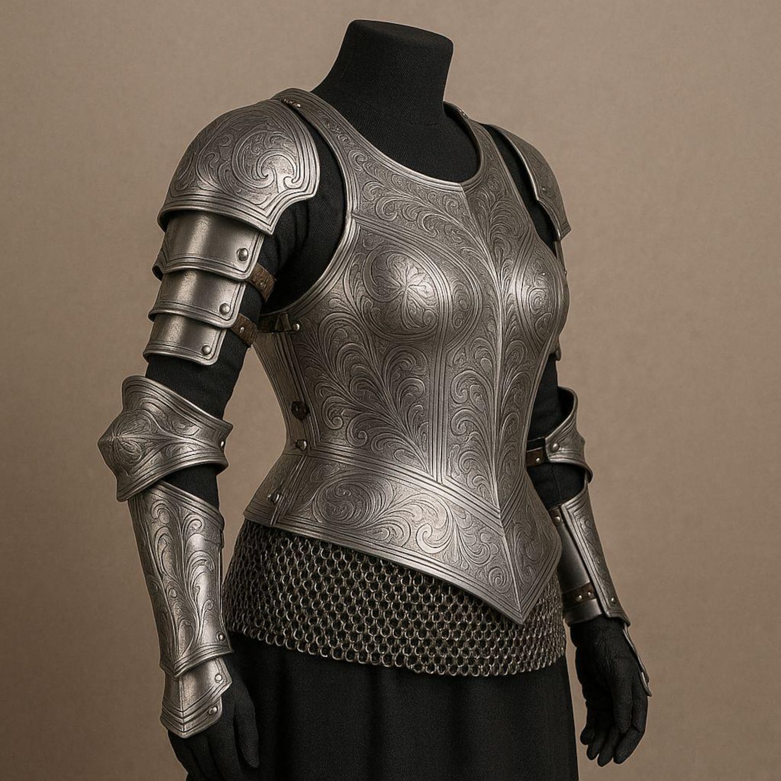 Hand-etched Steel Queen Armor: Medieval LARP Cosplay Costume - Etsy