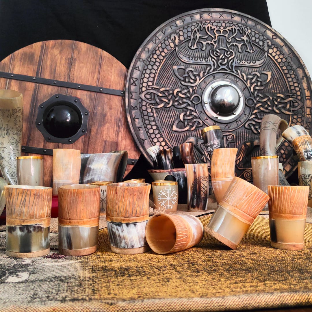 Handmade Viking Horn Shot Glass Set: Medieval Norse Drinkware - Etsy