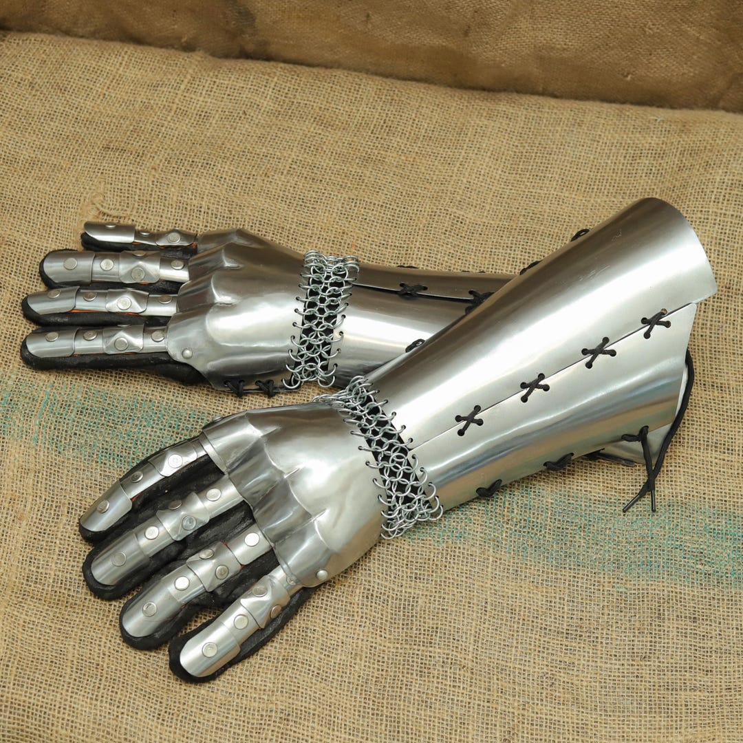 Medieval Knight Steel Gauntlets – Hand Armor Gloves for LARP, Cosplay ...