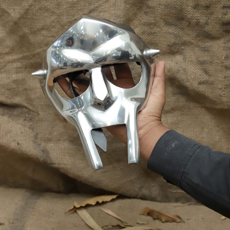 MF DOOM Mask Gladiator Helmet Face – Metal Finish Hip-hop Cosplay ...