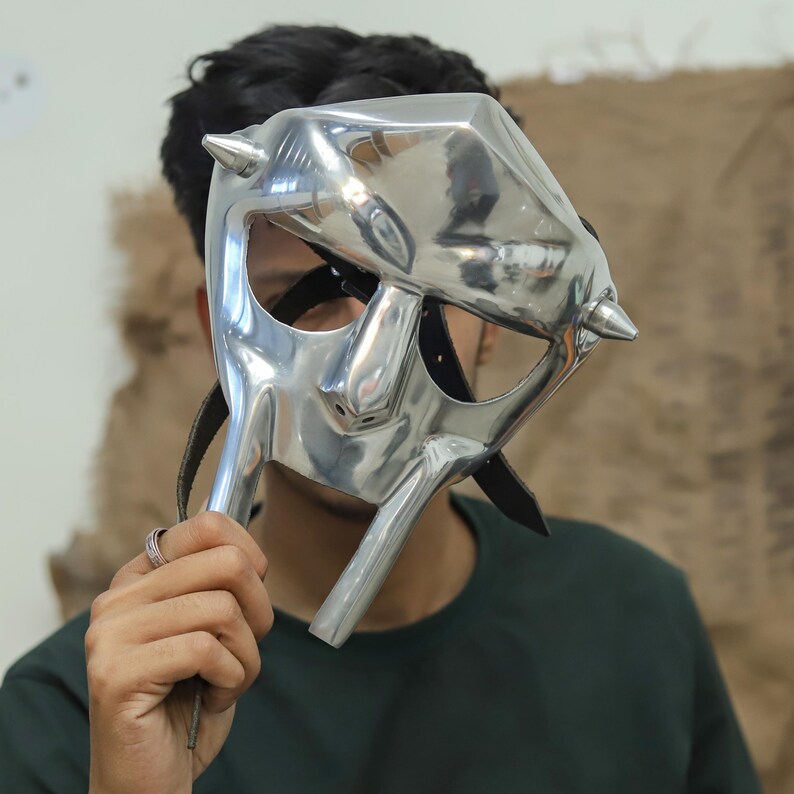 MF DOOM Mask Gladiator Helmet Face – Metal Finish Hip-hop Cosplay ...