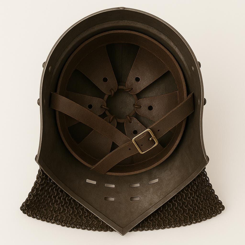Medieval Crusader Helmet – Handmade Steel Great Helm With Chainmail ...