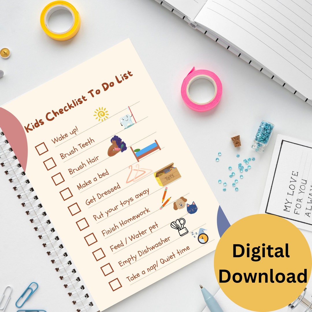 My Daily To-do List for Kids - Etsy