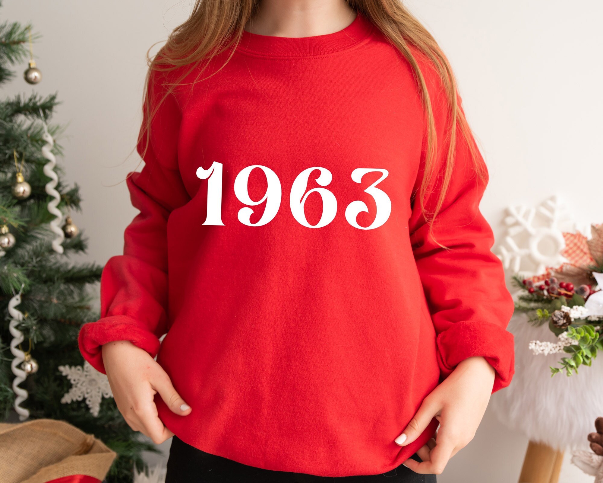 1963 Sweatshirt, Custom Font 1963 Sweatshirt, Happy 60th Birthday ...