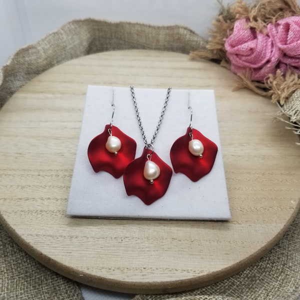 Red Necklace Set - Etsy