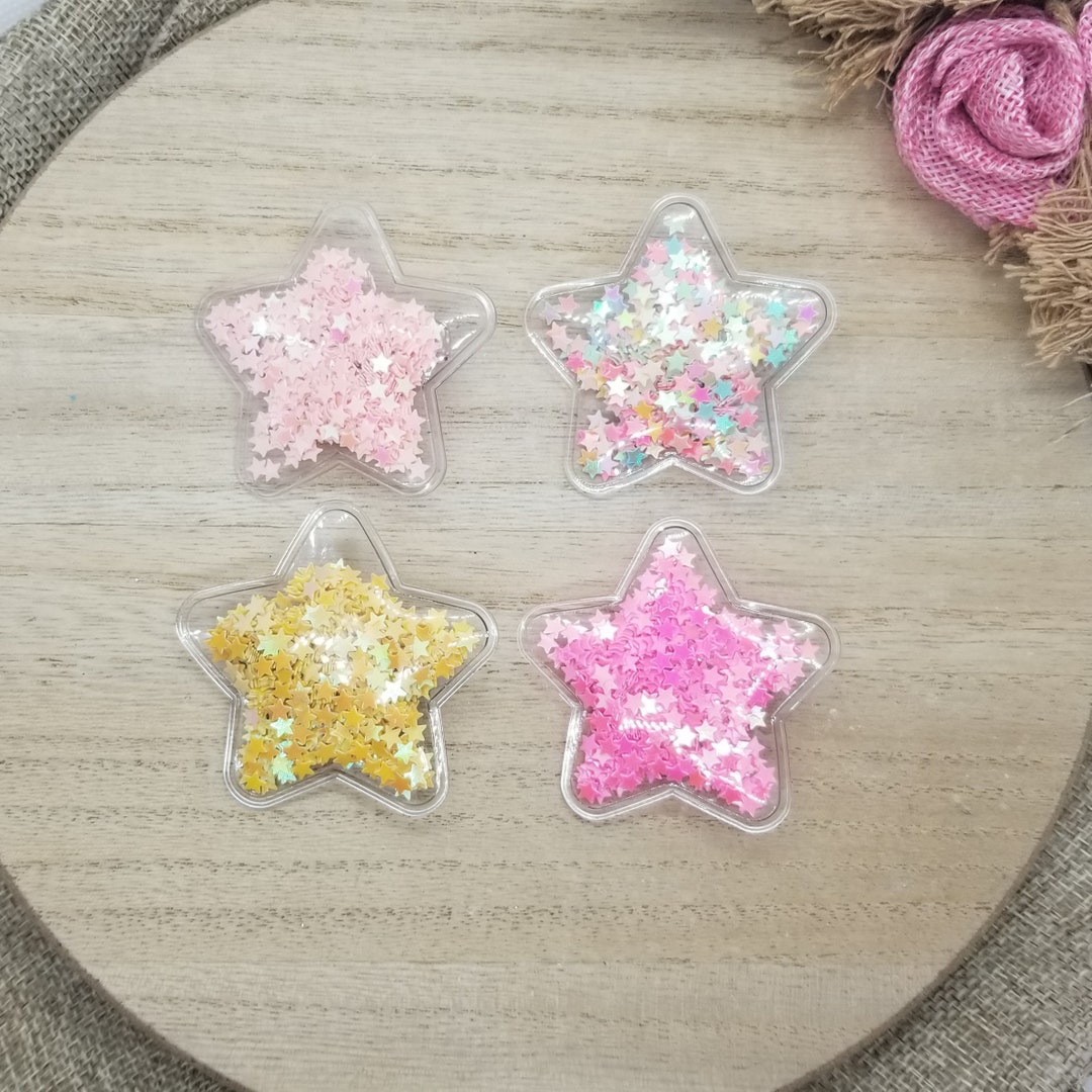 Star Shaker Hair Clips, Iridescent Pink, Yellow or Multicolor Tiny Star ...