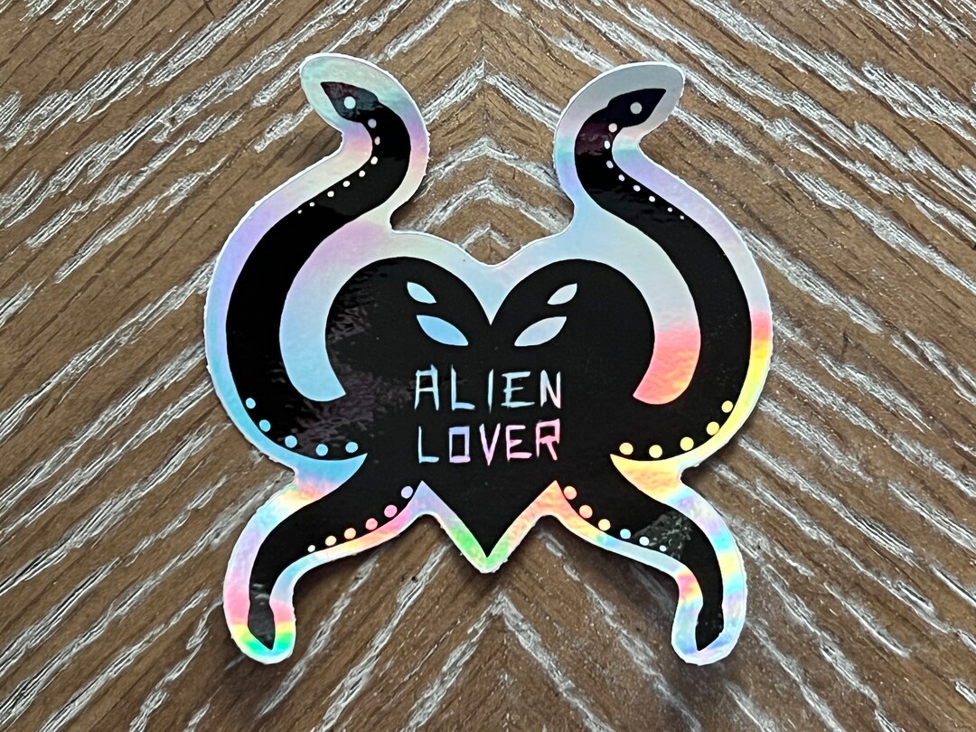 Alien Lover Holographic Sticker - Etsy