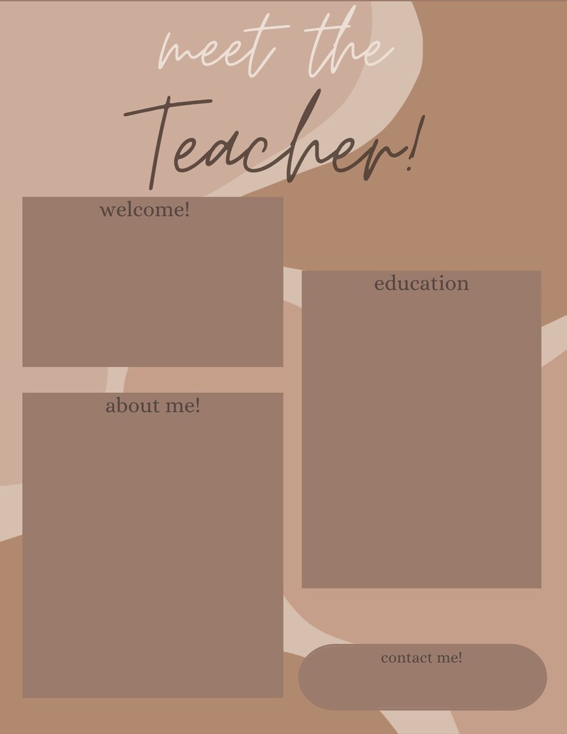 Meet the Teacher Template Neutral Colors - Etsy