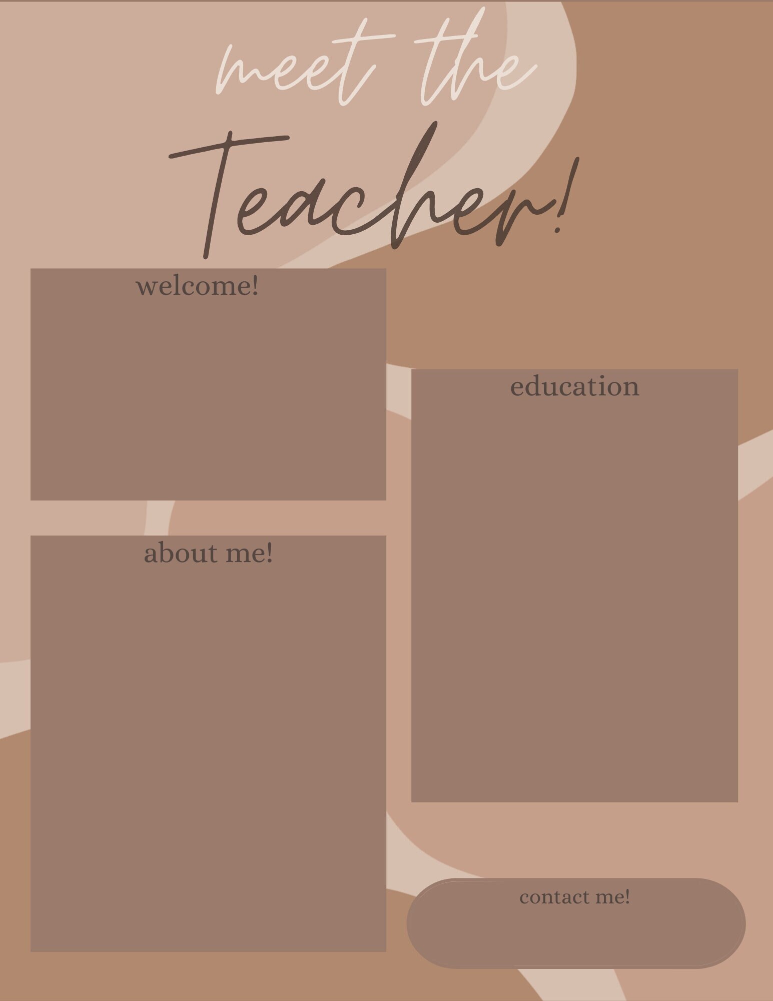 Meet the Teacher Template Neutral Colors - Etsy