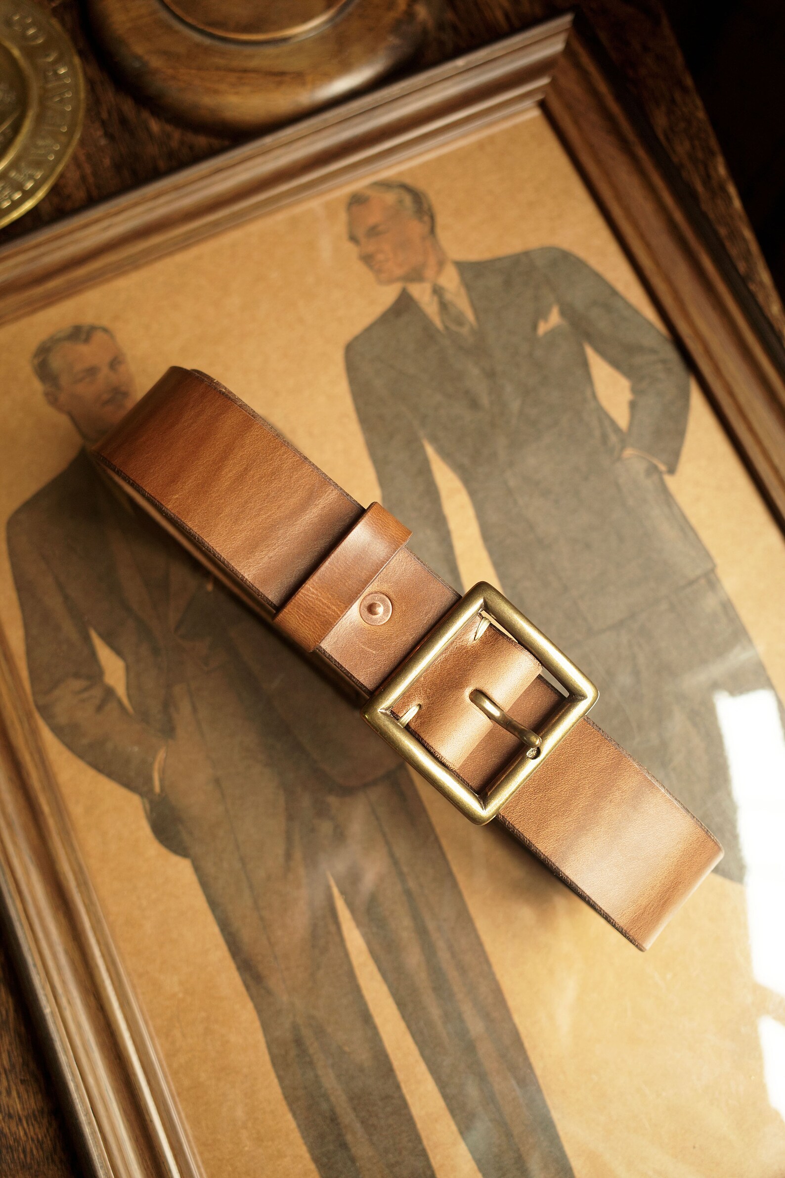 Horween Belt Pure Copper Shell Buckle American Retro Belt, Ranch Belt ...