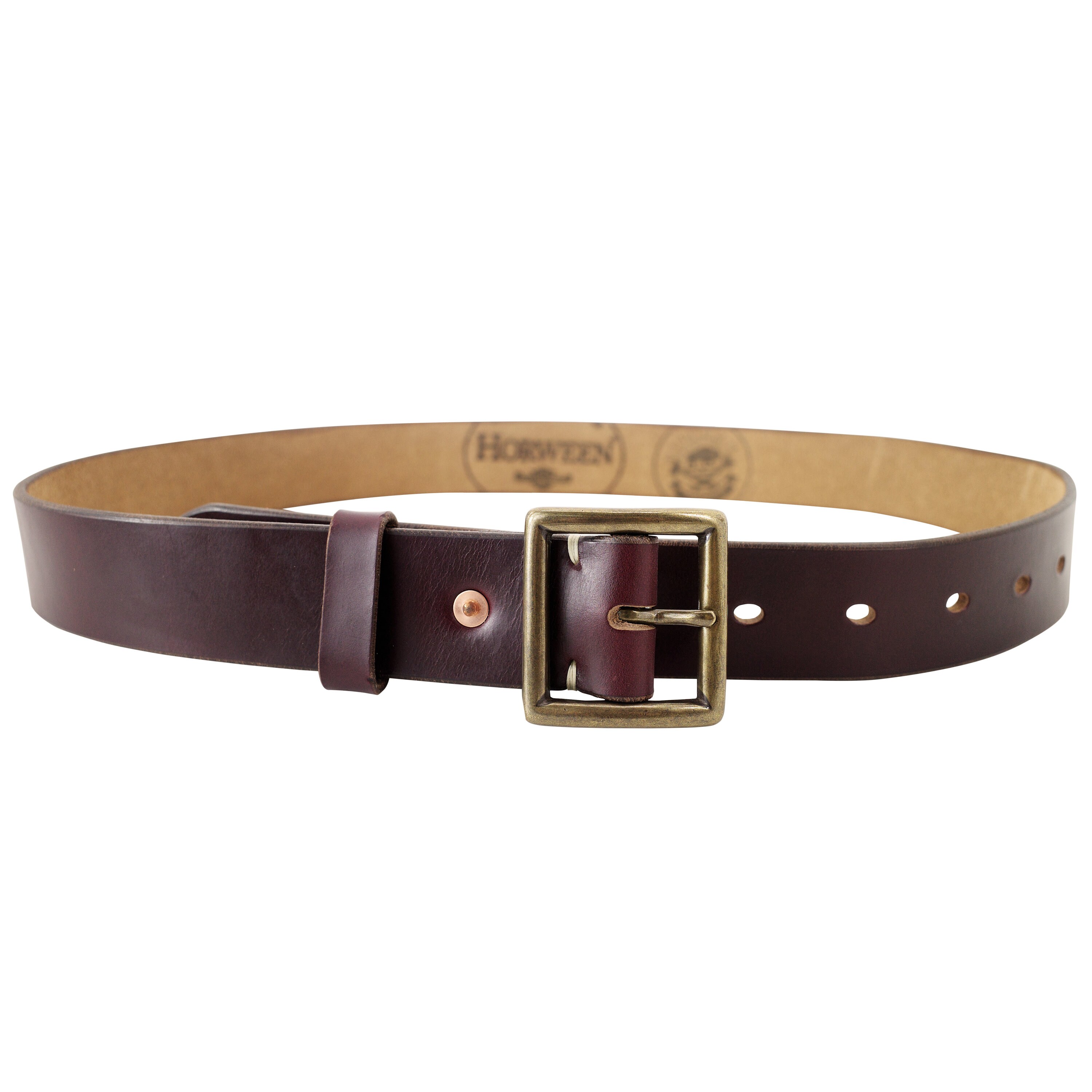 Horween Belt Pure Copper Shell Buckle American Retro Belt, Ranch Belt ...