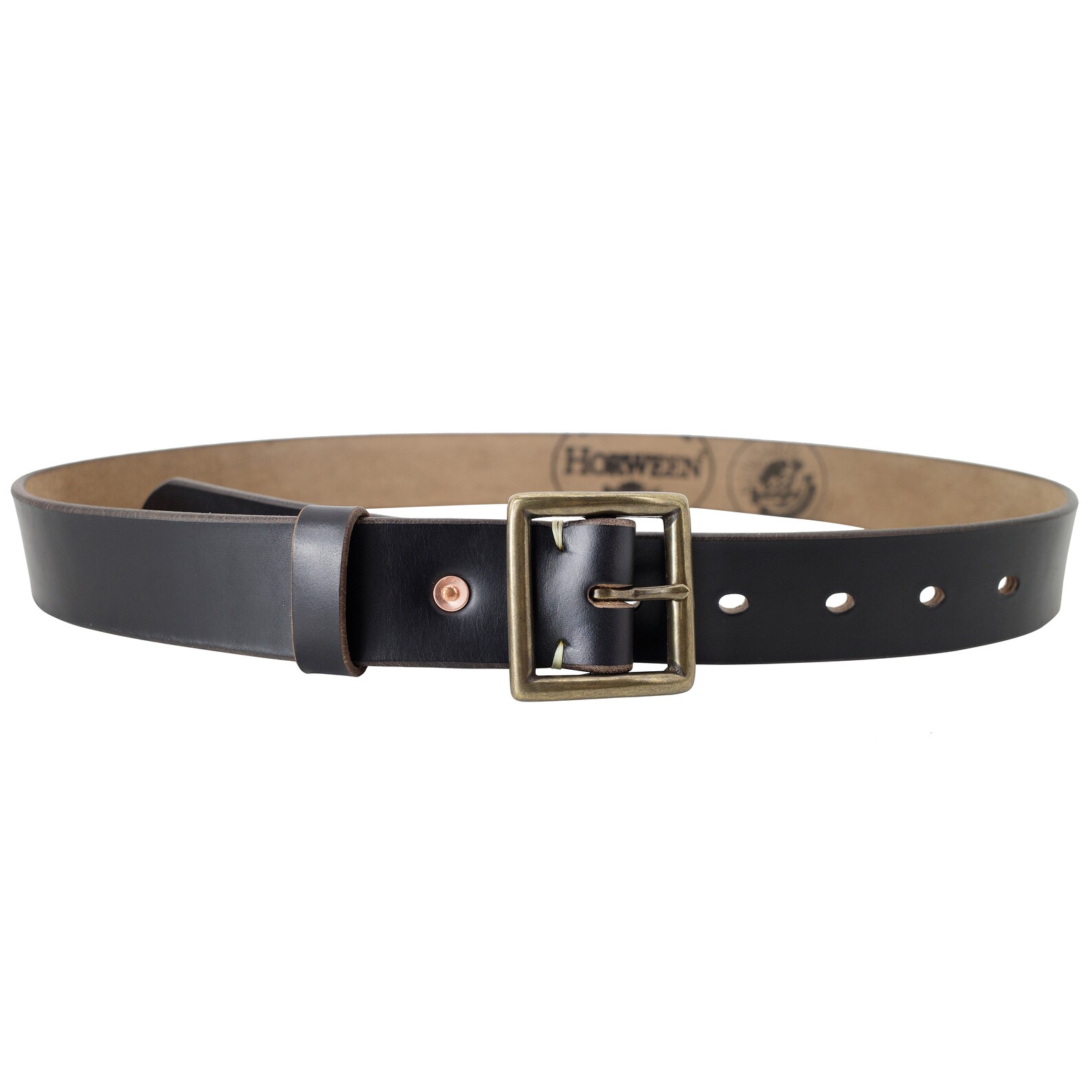 Horween Belt Pure Copper Shell Buckle American Retro Belt, Ranch Belt ...