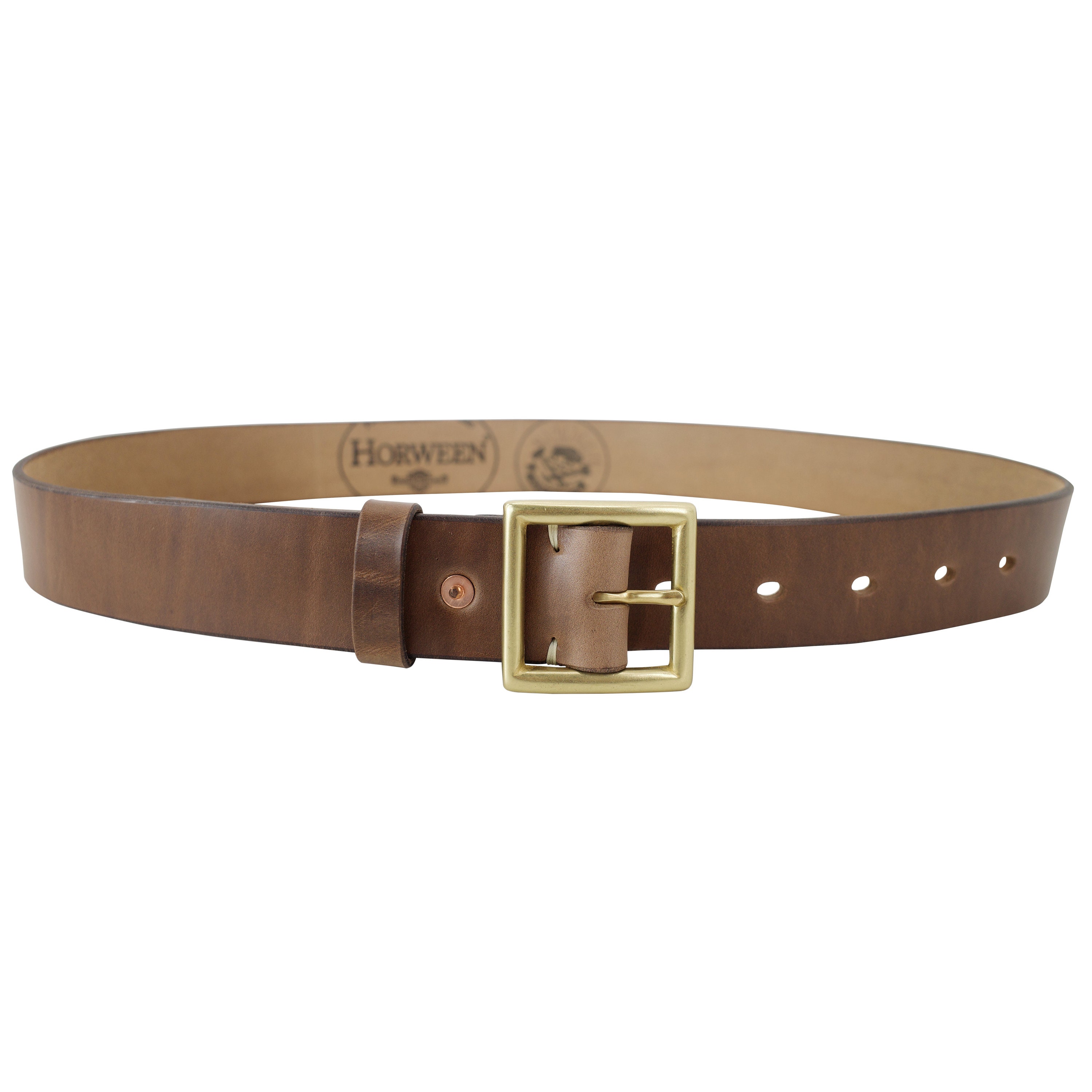 Horween Belt Pure Copper Shell Buckle American Retro Belt, Ranch Belt ...