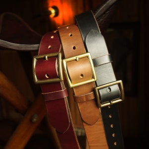 Horween Belt Pure Copper Shell Buckle American Retro Belt, Ranch Belt ...
