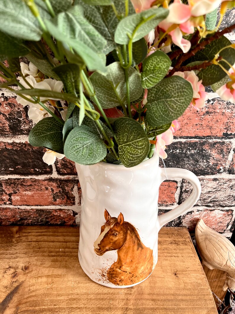 Large Ceramic Horse Jug - Etsy