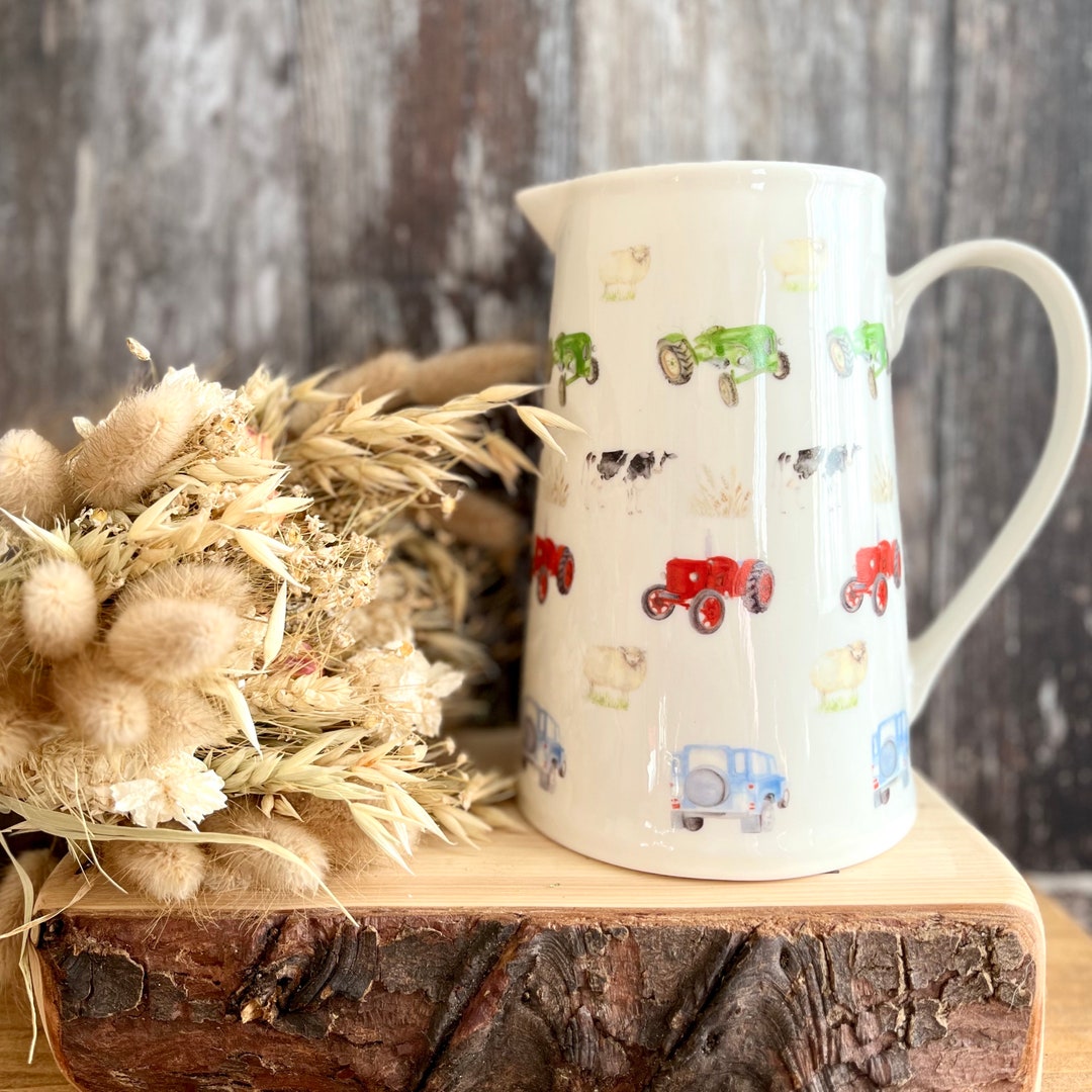 Farm Tractor Ceramic Jug Vase - Etsy