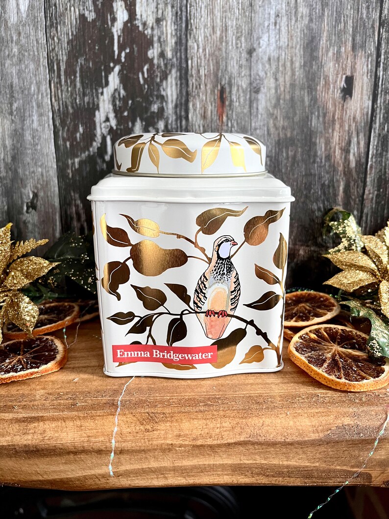 Partridge Gold Tea Caddy - Etsy New Zealand