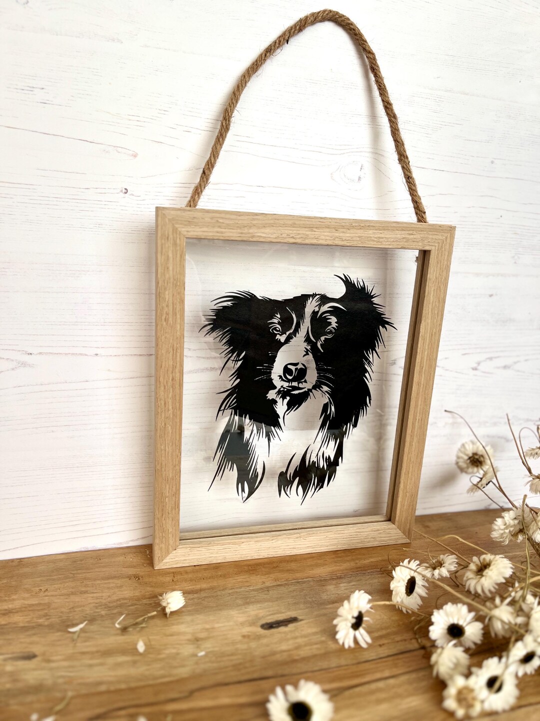 Framed Border Collie Paper Cut Art: Handmade Dog Silhouette Portrait - Etsy